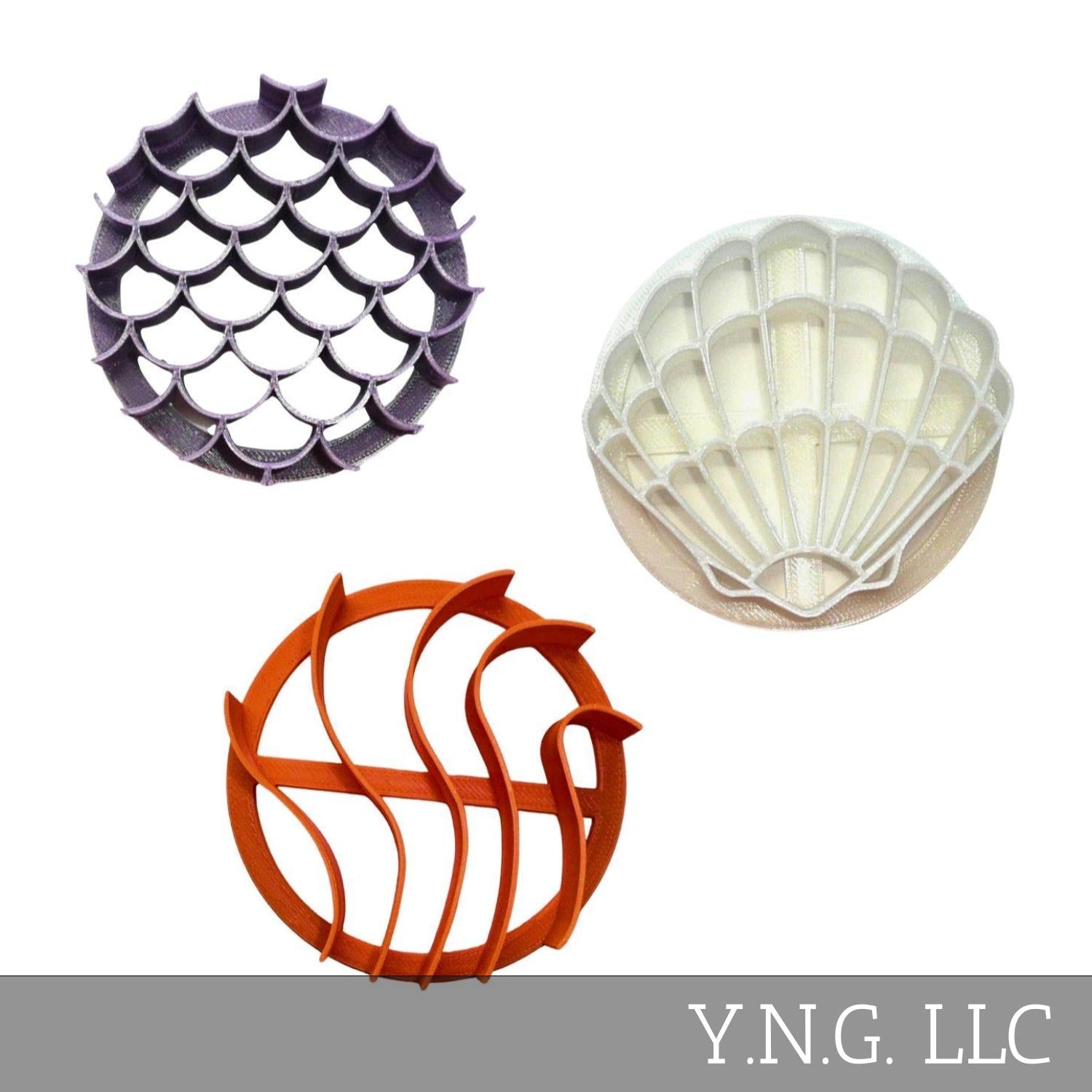 Mermaid Set Of 3 Concha Cutters Mexican Sweet Bread Stamp USA PR1870 ...