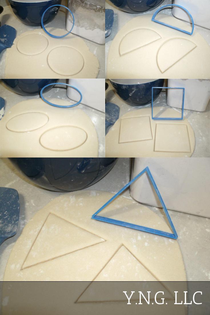 Basic Shapes Preschool Learning Geometry Set Of 5 Cookie Cutters USA P ...