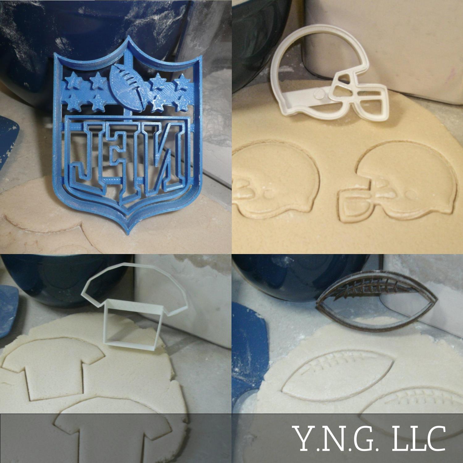 NFL Themed Favorite Football Player Set of 4 Cookie Cutters Made in US ...