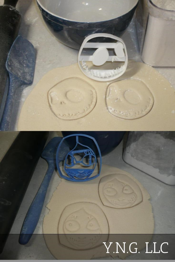 Jack and Sally Nightmare Before Christmas Set Of 2 Cookie Cutters USA ...